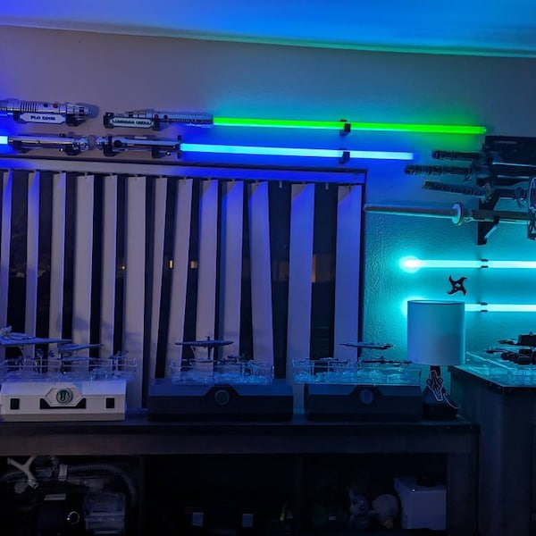 Horizontal Lightsaber Wall Mount Holder Display | 3D Printed | Galaxy's ...