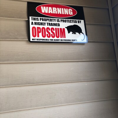 Funny Opossum Warning Sign, Opossum Decor, Marsupial, Wildlife Decor ...