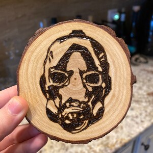 The Mad Hatter Pyrography Art Plaque Hand Burnt Wood Burning Gift Alice ...