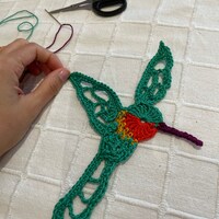 Crochet Pattern, Applique Pattern, Crochet TWO HUMMINGBIRDS, PDF ...