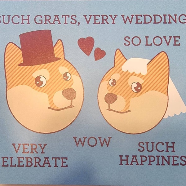 Funny Wedding Card Doge "such Grats, Very Wedding" - Funny Card ...