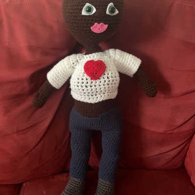 TBC Crochet Doll Pattern 18 Inch Crochet Doll Pattern Black Doll ...