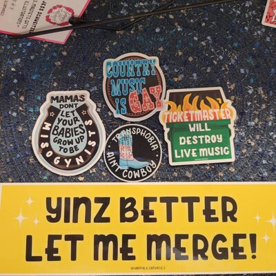 Transphobia Ain't Cowboy Sticker, Leftist Country Music Fan Decal ...