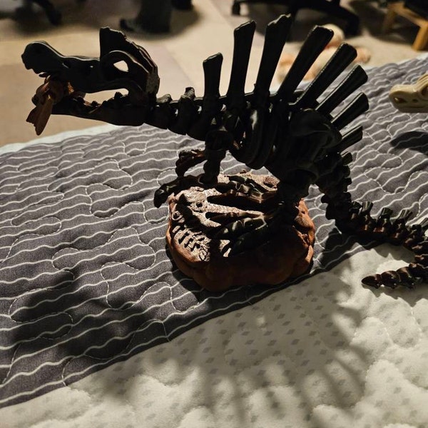 Articulating Spinosaurus Skelly Custom 3D Printed With Fish and ...