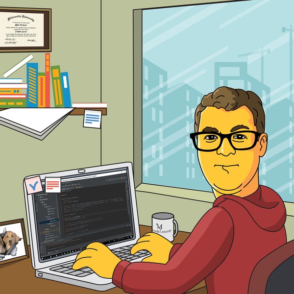 Computer Geek Gift - Custom Portrait as Cartoon Character / Computer ...
