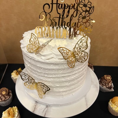 Layered Birthday Cake Topper SVG, Happy Birthday Cake Topper SVG ...