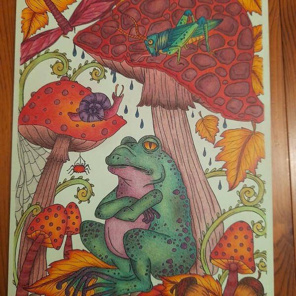 Fall Frog and Friends Coloring Page, Pdf, Digital, Fun Fall Coloring ...