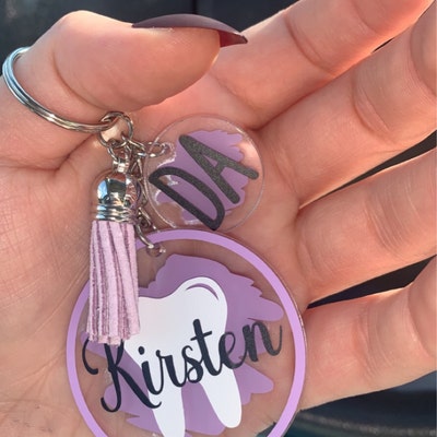 Dental Keychain, Dental Assistant Gift Keychain, Tooth Keychain, Dental ...
