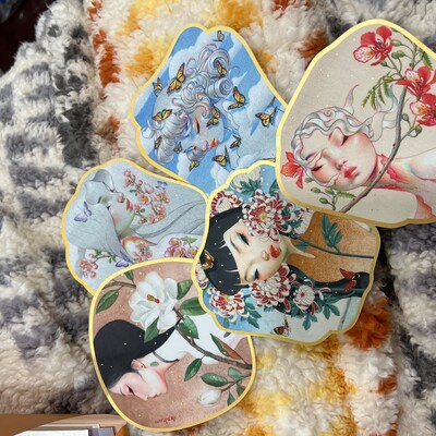 Golden Fan Sticker Set - Etsy