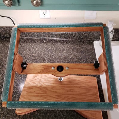 STAINED Swivel Rug Hooking Lap Frame 11x14 Inside Hooking Area Handmade ...