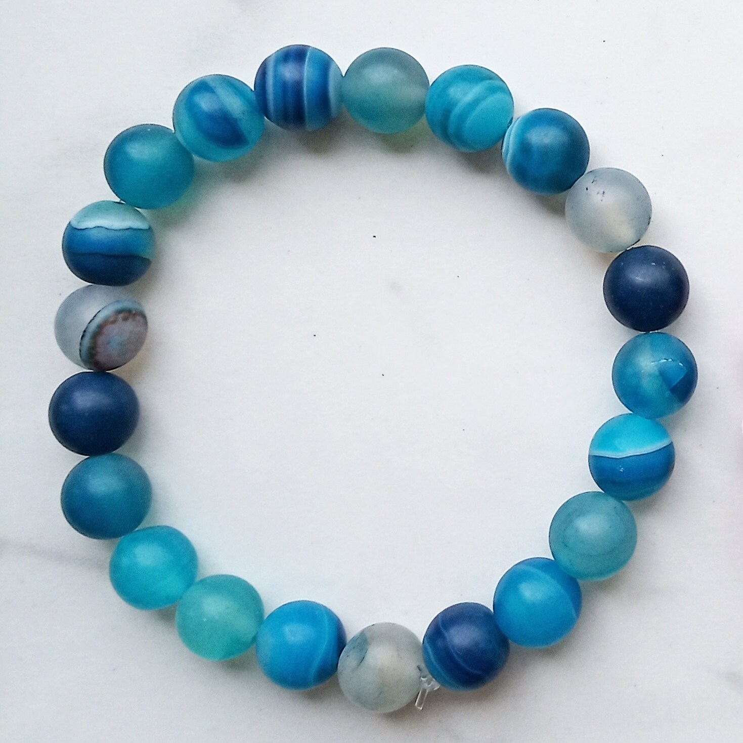 Blue Banded Agate Gemstone Beads 6 8 or 10mm / Blue Agate | Etsy