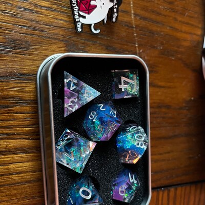 Cosmic Starlight DND Dice , Galaxy Space Sharp Edge Dice Set,blue ...