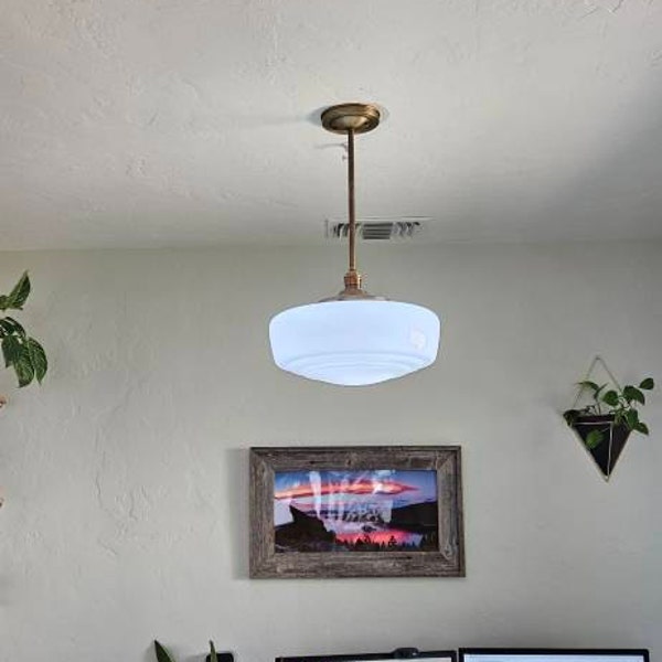 14” Mid Century Modern - Pendant Lighting - Hand Blown Glass - Ceiling ...