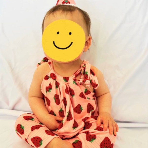 Baby Girl, Strawberry Jumpsuit Romper, Ready to Ship, Spring Outfit ...