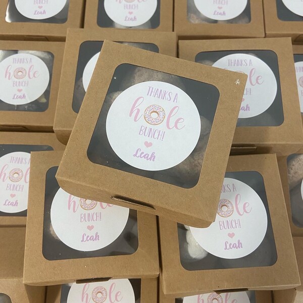 Pink Donut Hole Stickers, Thank You Labels, Hole Bunch, Donut Birthday ...