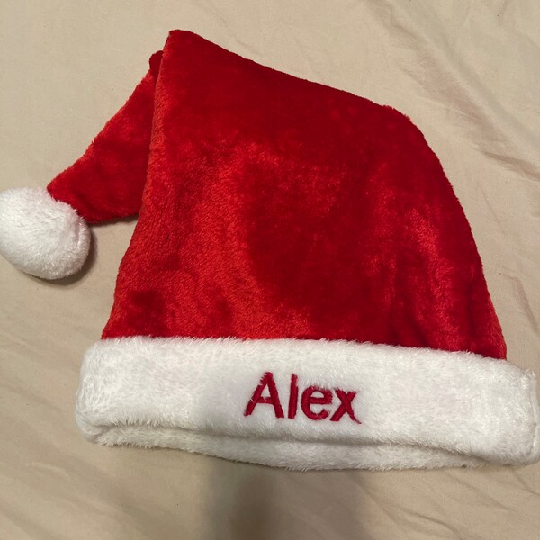 Plush Velvet Personalized Santa Hat, Custom Santa Hats, Hats for ...