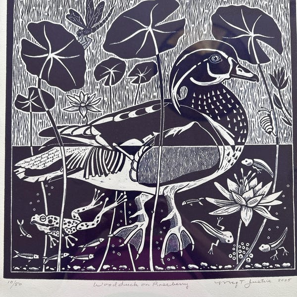 The River Ballet Linocut in Blue,otter Linocut,kingfisher Linocut ...