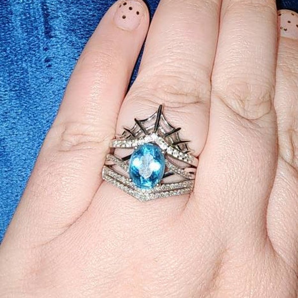 Sterling Silver Spider Web Ring: Gothic Wedding Band, Spooky Jewelry - Etsy