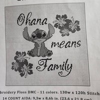 Experiment 626 Cross Stitch Pattern, Ohana Means Family Xstitch, Quote ...