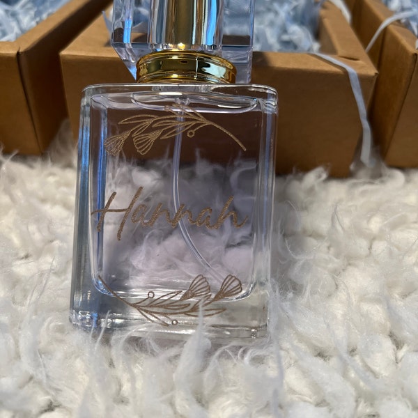 Custom Name Engraved Perfume Bottle (50ml) | Bridesmaid Proposal Gift ...