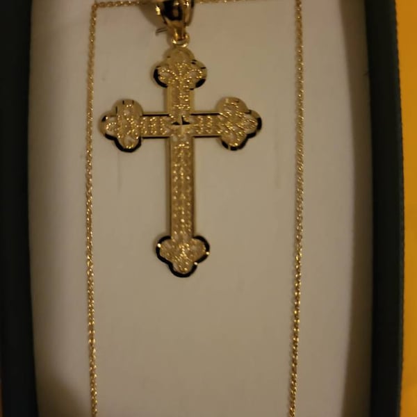 Solid Gold Cross Pendant: 10k/14k Diamond Cut Religious Jewelry - Etsy