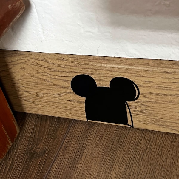 4x Mickey Ears Mouse Hole Vinyl Decal Sticker Disney Decoration Cute ...