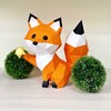 DIY Fox Moon 3D Papercraft SVG, PDF Template for Creating 3D Fox Pick ...