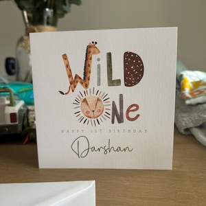 Personalised 2nd 3rd 1st Safari Jungle Train Birthday Card Animal for ...