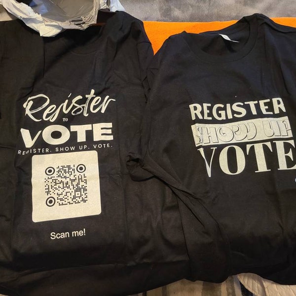 REGISTER to VOTE Shirt, QR Code Bella +canvas Comfortable T-shirt, A ...