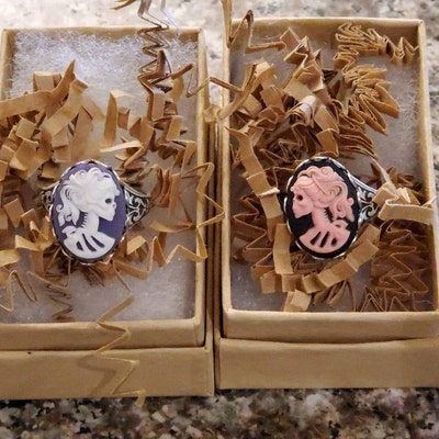 Skeleton Lady Cameo Ring - Etsy