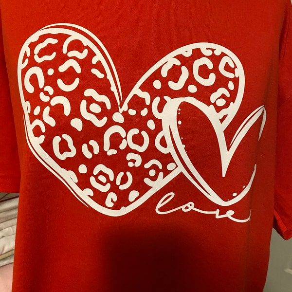 Love Double Heart Screen Print Transfer, T-shirt Transfer, --NOT a ...