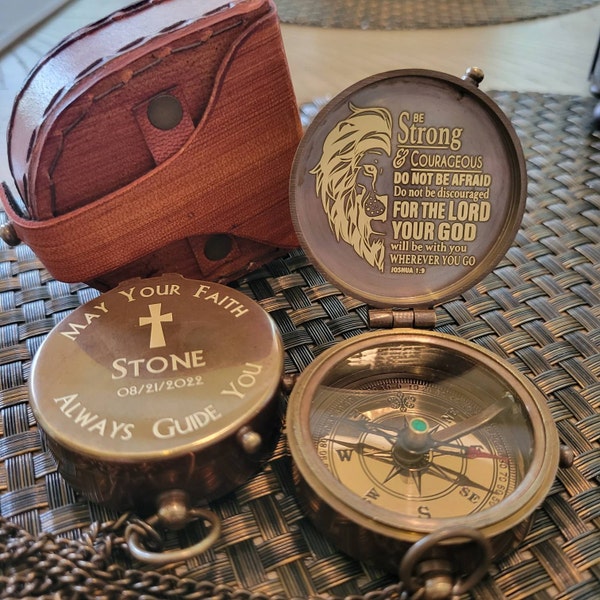 Baptism Compass, First Holy Communion Compass, Engraved Compass for ...