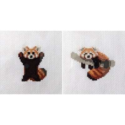 Red Panda Bundle Cross Stitch Pattern PDF Red Panda Embroidery PDF ...