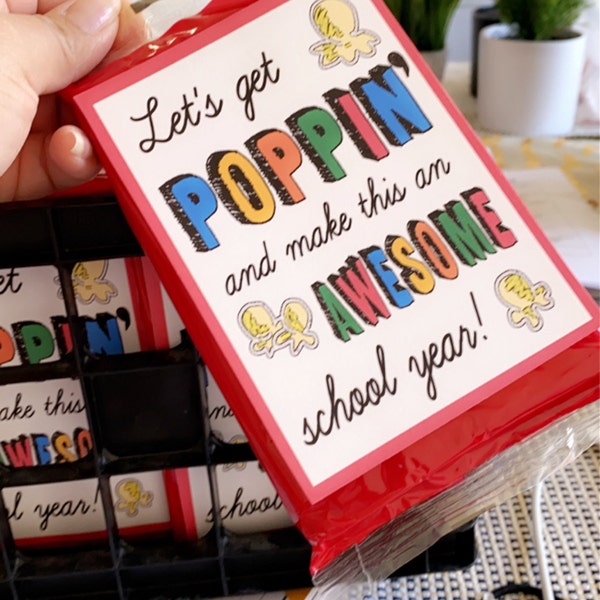 DIGITAL Back to School Popcorn Gift Instant Download Pdf File PTA ...