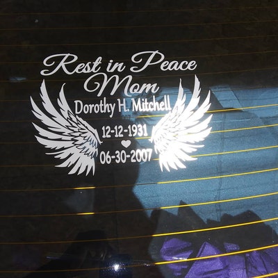Rest in Peace Window Decal, Passed Away Decal, Remembrance Decal, Death ...