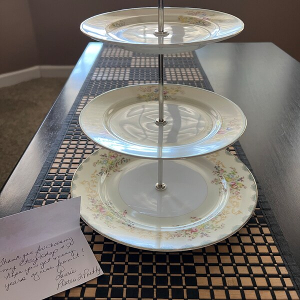 604, Three Tier Vintage Plate Stand, Royal Doulton, Chelsea Rose ...