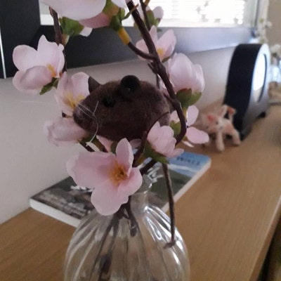 Needle Felted Life Size Mouse, Brown Mouse, Mouse Statue, Fibre Art ...