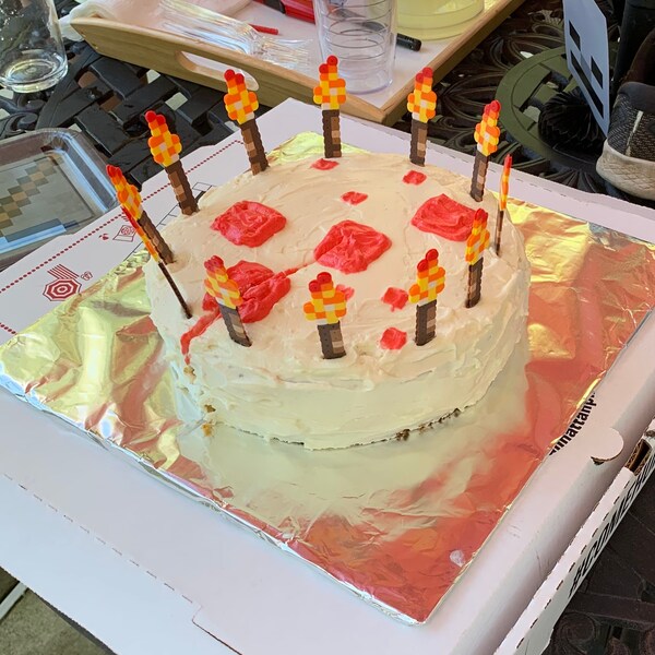 Minecraft Torch Cupcake/cake Toppers - Etsy