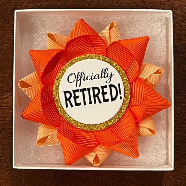 Officially Retired Pin | Small Retirement Gift in Custom Colors - Etsy