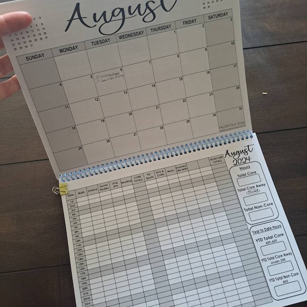 2024/2025 Simple Homeschool Hour Log Book - Etsy