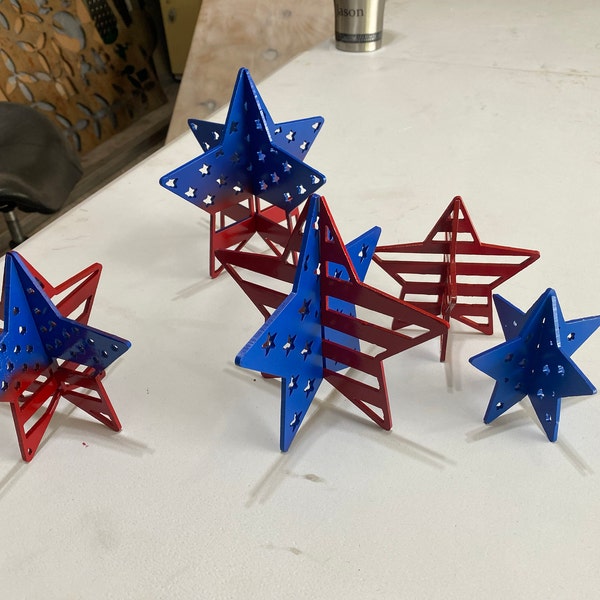 1/8" 3D Standing Stars -set of 5 Patriotic Stars and Stripes for Mantle ...