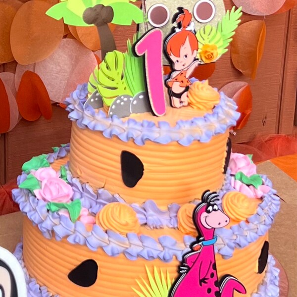 Pebbles Cake Topper, the Flintstones Theme Cake Topper, Pebbles Party ...