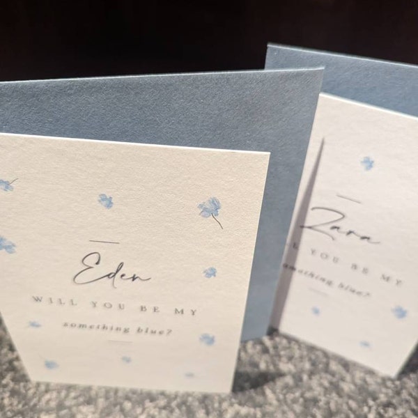 Will You Be My Something Blue Proposal Card, Proposal Gifts, Card ...