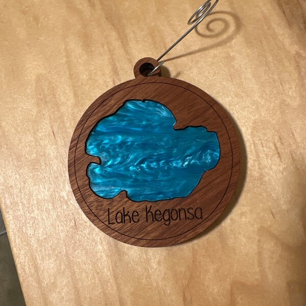 Lake Superior Map, Laser Engraved, Walnut & Blue Pearl Acrylic, Lake ...