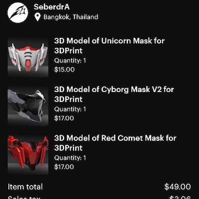 3D Model of Cyborg Mask V3 for 3dprint - Etsy