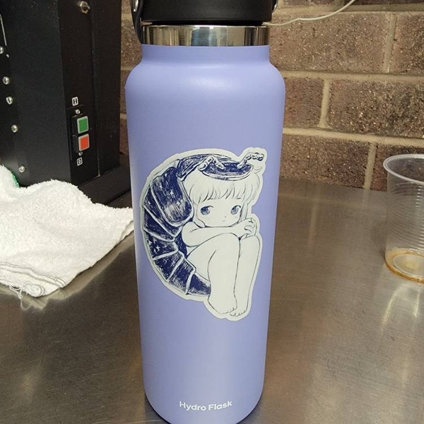 Bug in a Ball Sticker | Creepy Cute Isopod Girl Art on Waterproof Vinyl ...