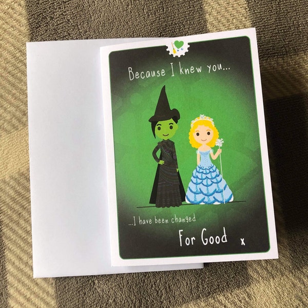 For Good - Wicked Themed Greetings Card (blank Inside) | Musical Themed ...