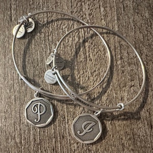 Alex and Ani M Initial Bangle Bracelet, Rafaelian Silver/gold, or Silver Retired and Rare ...