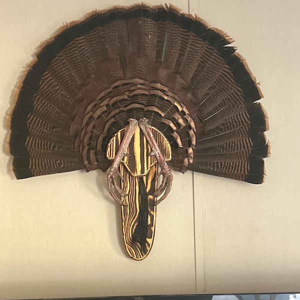 Barnwood Turkey Fan Plaque - Etsy