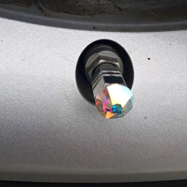 CRYSTAL AB Rhinestone Screw Caps Covers for Bling License Plate Frame ...